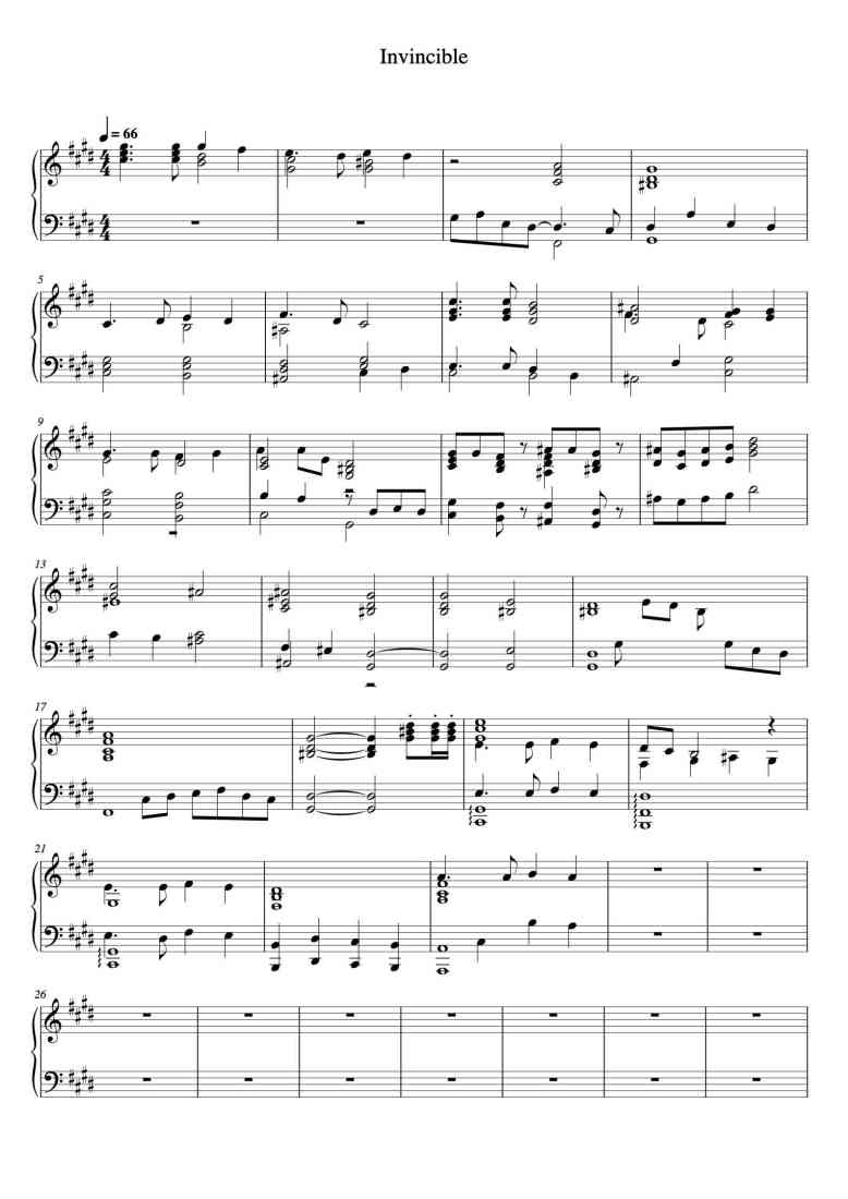 'Invincible' - Piano Sheet Music By Russel Brower | TOPiano