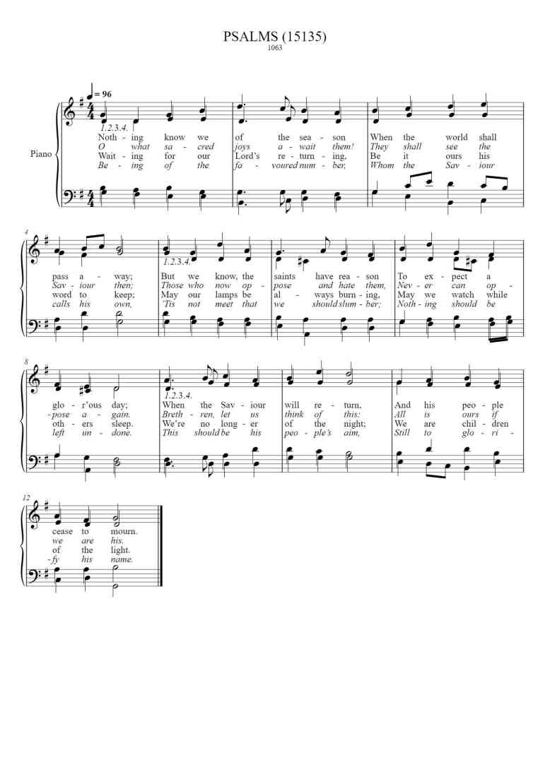 'Nothing Should Be Left Undone' - Piano Sheet Music By 8.7.8.7.7.7 ...
