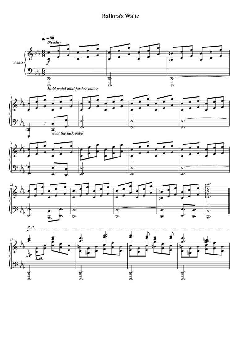 'Ballora's Waltz' - Piano Sheet Music By MandoPony arr. by Austin ...