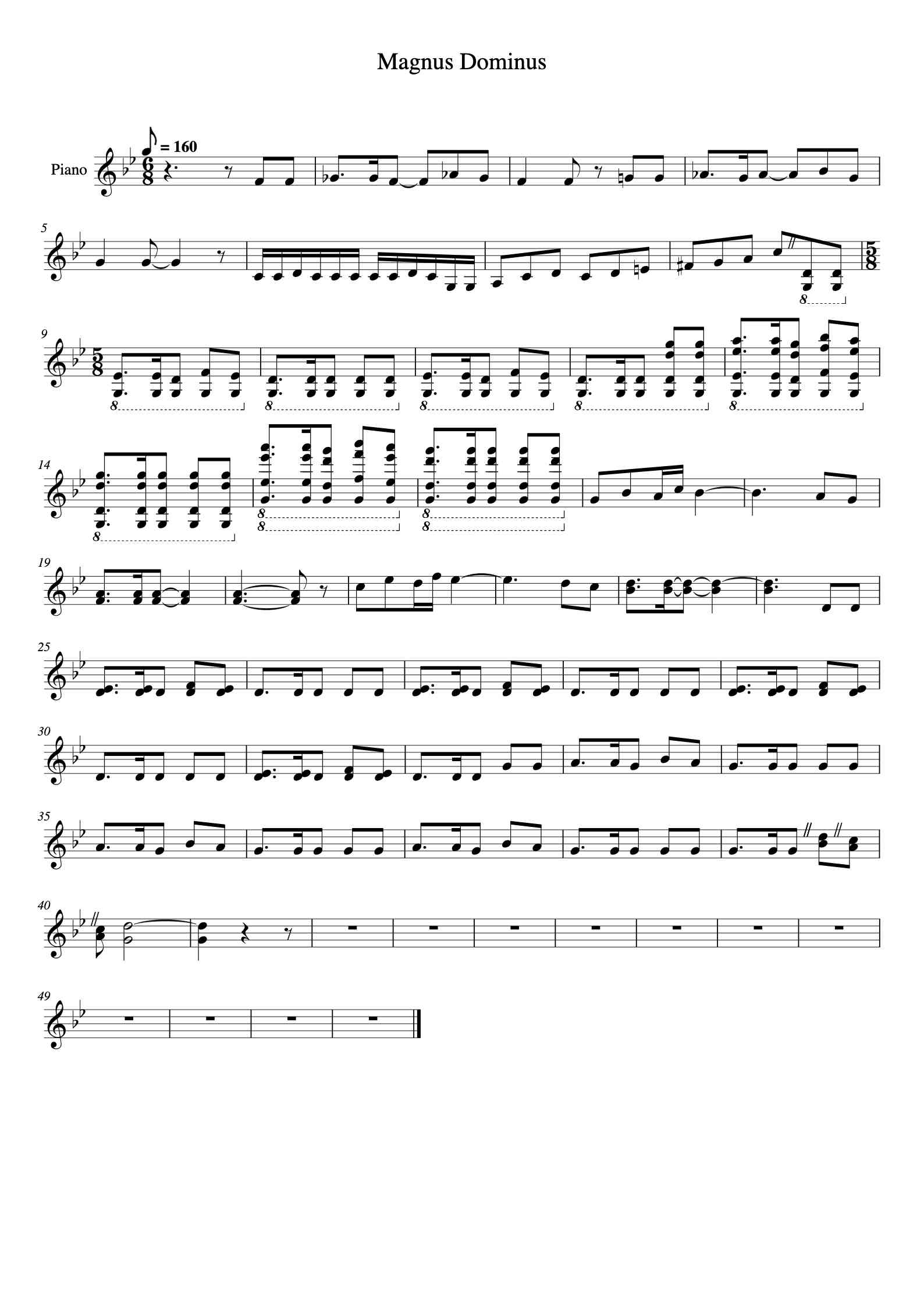 'Magnus Dominus' - Piano Sheet Music By xxx | TOPiano