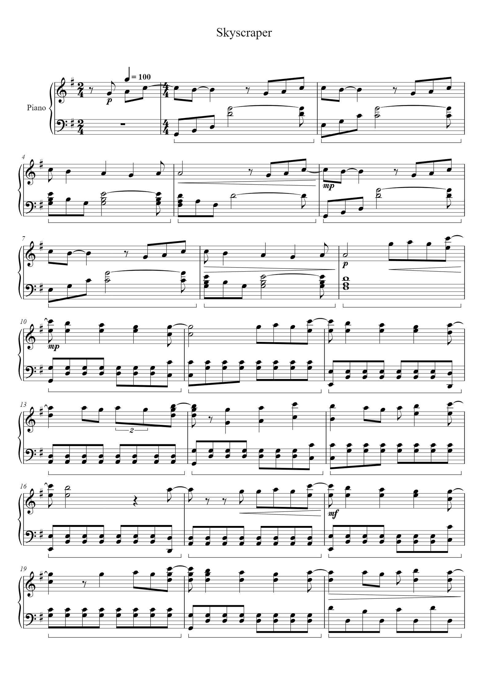 'Skyscraper' - Piano Sheet Music By Demi Lovato | TOPiano