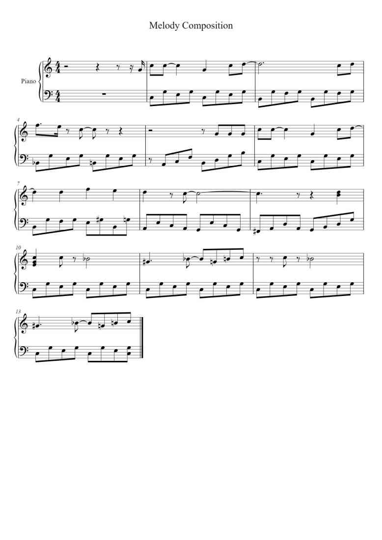 'Melody Composition' - Piano Sheet Music By Aaron Geldner | TOPiano