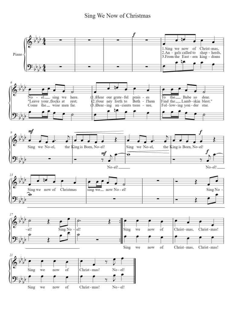 'Sing We Now of Christmas' - Piano Sheet Music By arr. John Riggio ...