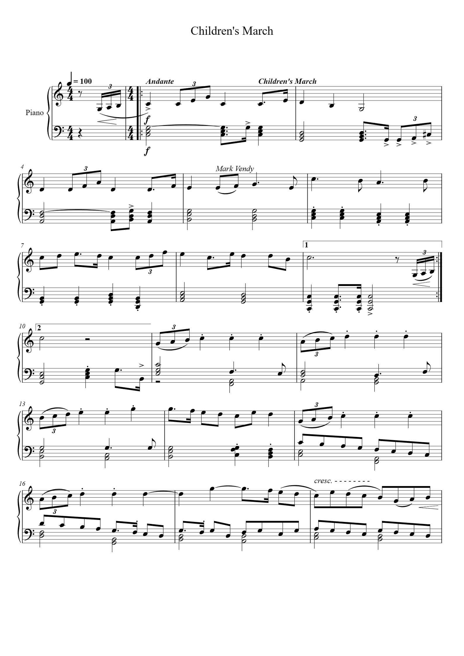'Children's March' - Piano Sheet Music By Drewdrey | TOPiano