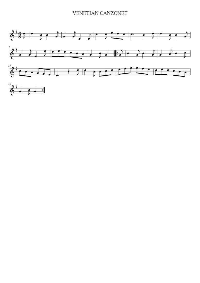'VENETIAN CANZONET' - Piano Sheet Music By xxx | TOPiano