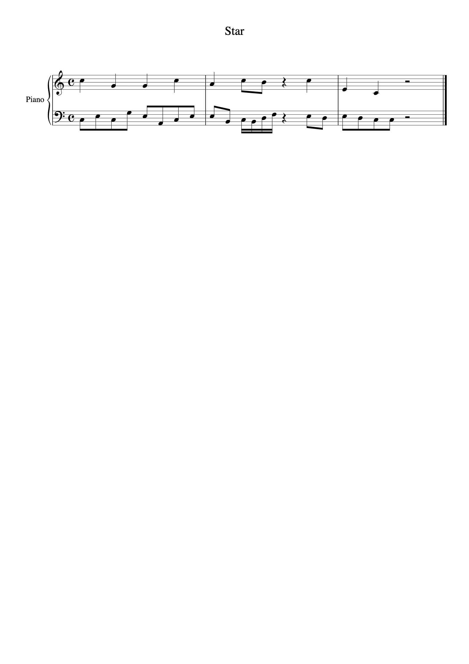 'Star' - Piano Sheet Music By Jacob Michaelis | TOPiano