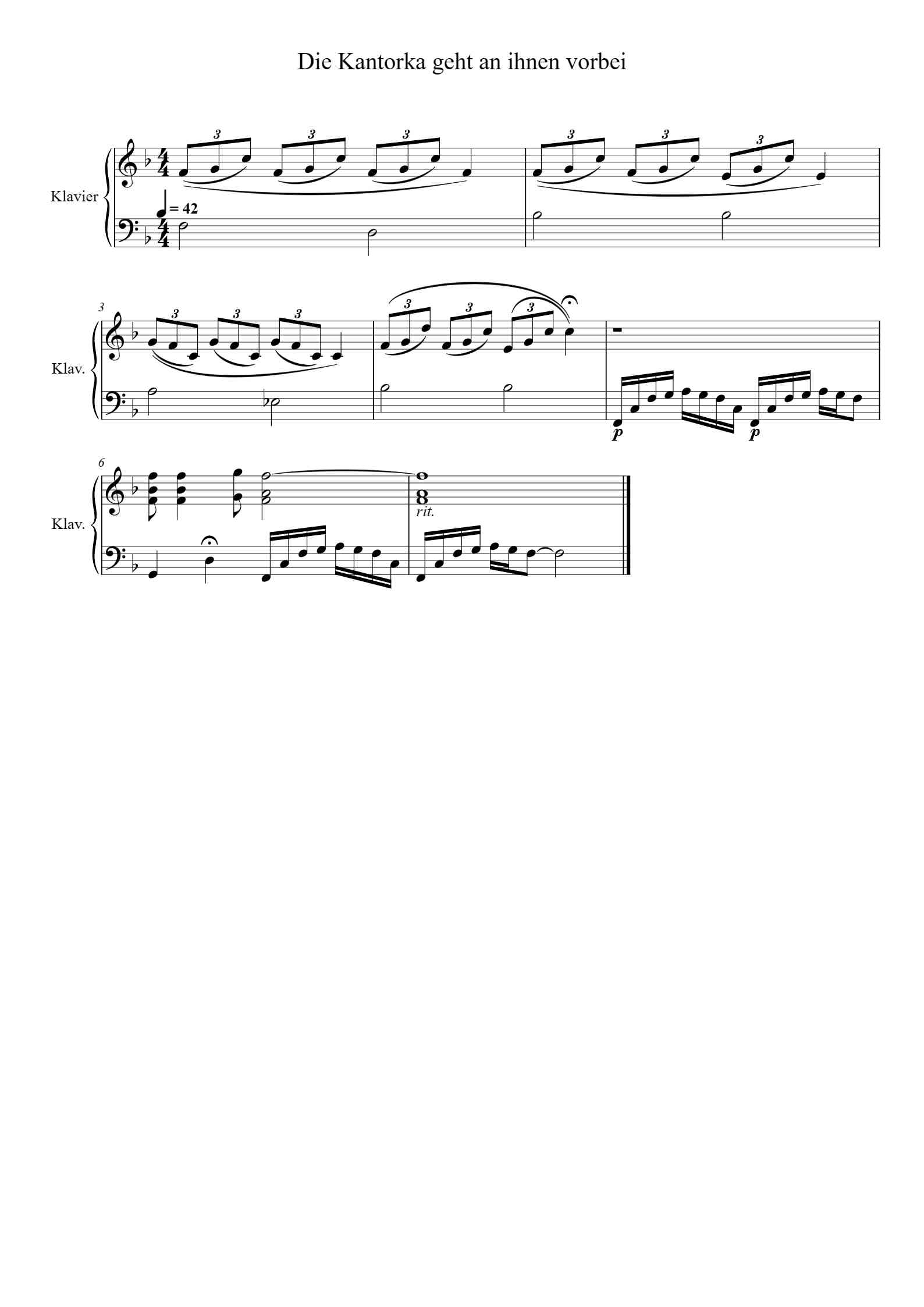 'Die Kantorka geht an ihnen vorbei' - Piano Sheet Music By Robert ...