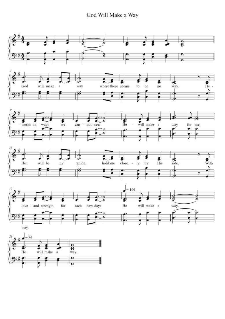 'God Will Make a Way' - Piano Sheet Music By Doe Moen | TOPiano