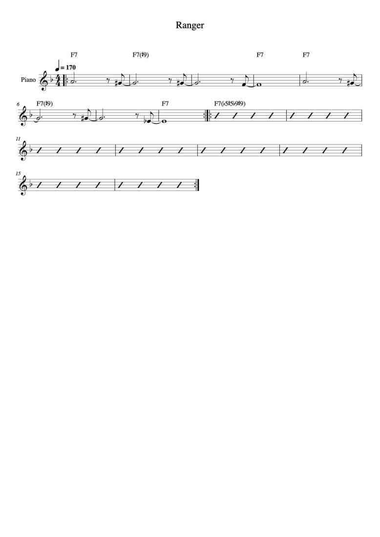 'Ranger' - Piano Sheet Music By Dylan Michael | TOPiano