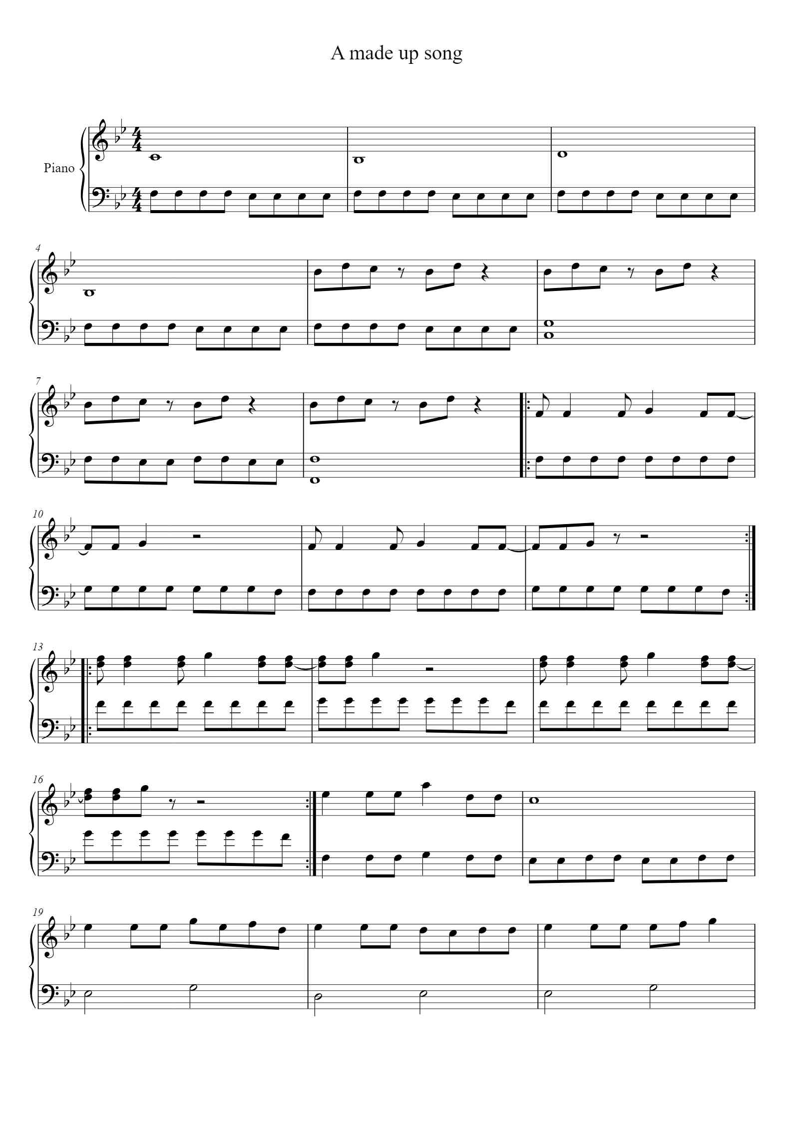'A made up song' - Piano Sheet Music By Dilzer | TOPiano
