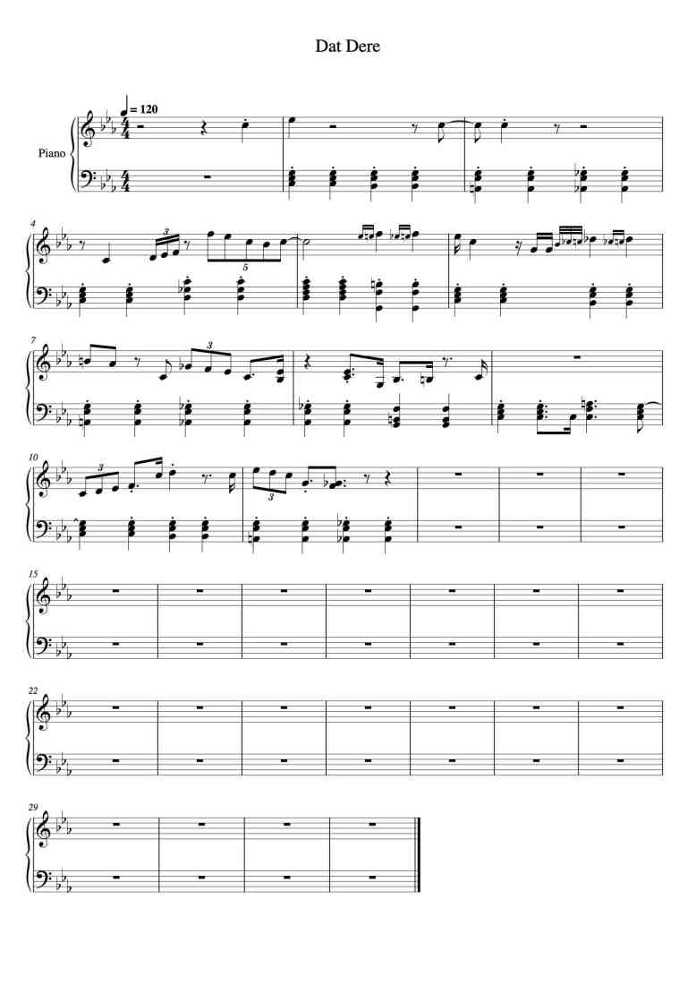 'Dat Dere' - Piano Sheet Music By Bobby Timmons | TOPiano