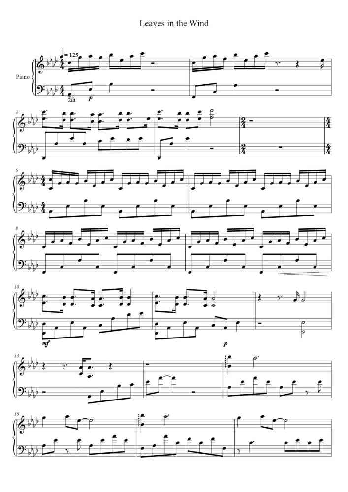 Leaves in the Wind钢琴谱 - Isaac Shepard - free piano sheet music ...