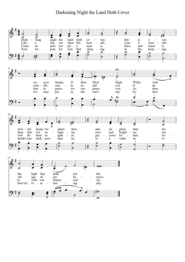 'Darkening Night the Land Doth Cover' - Piano Sheet Music By L ...