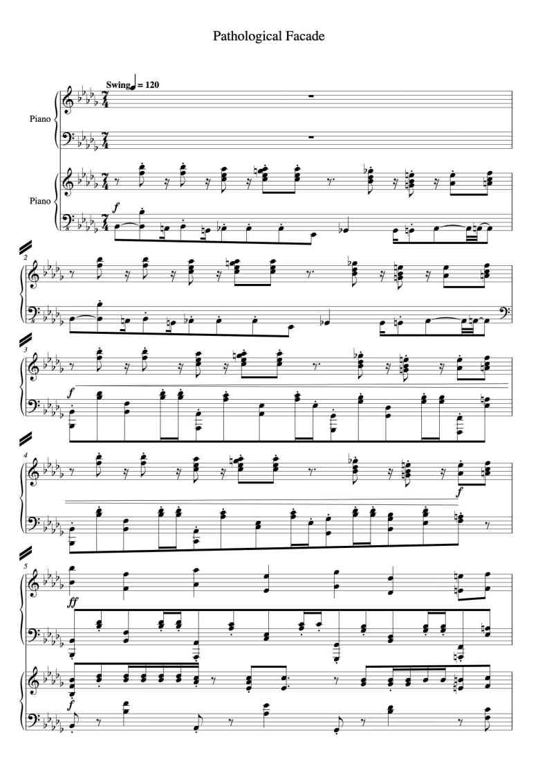 'Pathological Facade' - Piano Sheet Music By Ghost | TOPiano