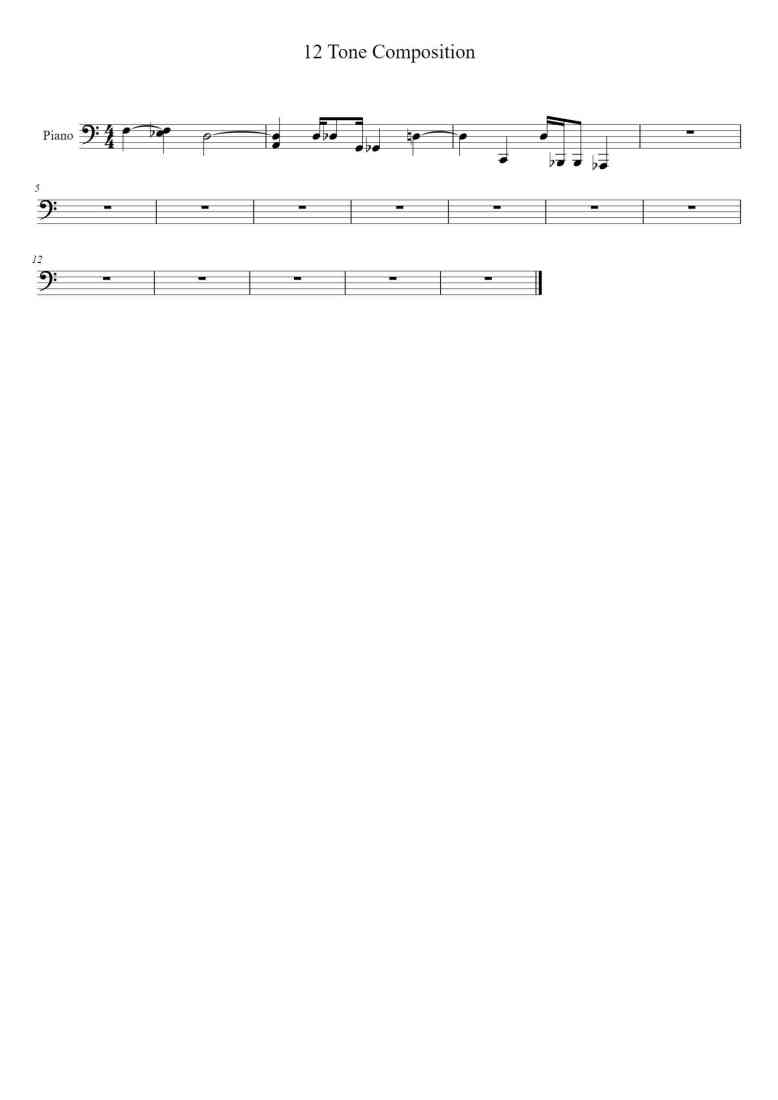 '12 Tone Composition' - Piano Sheet Music By Erica Stanley | TOPiano