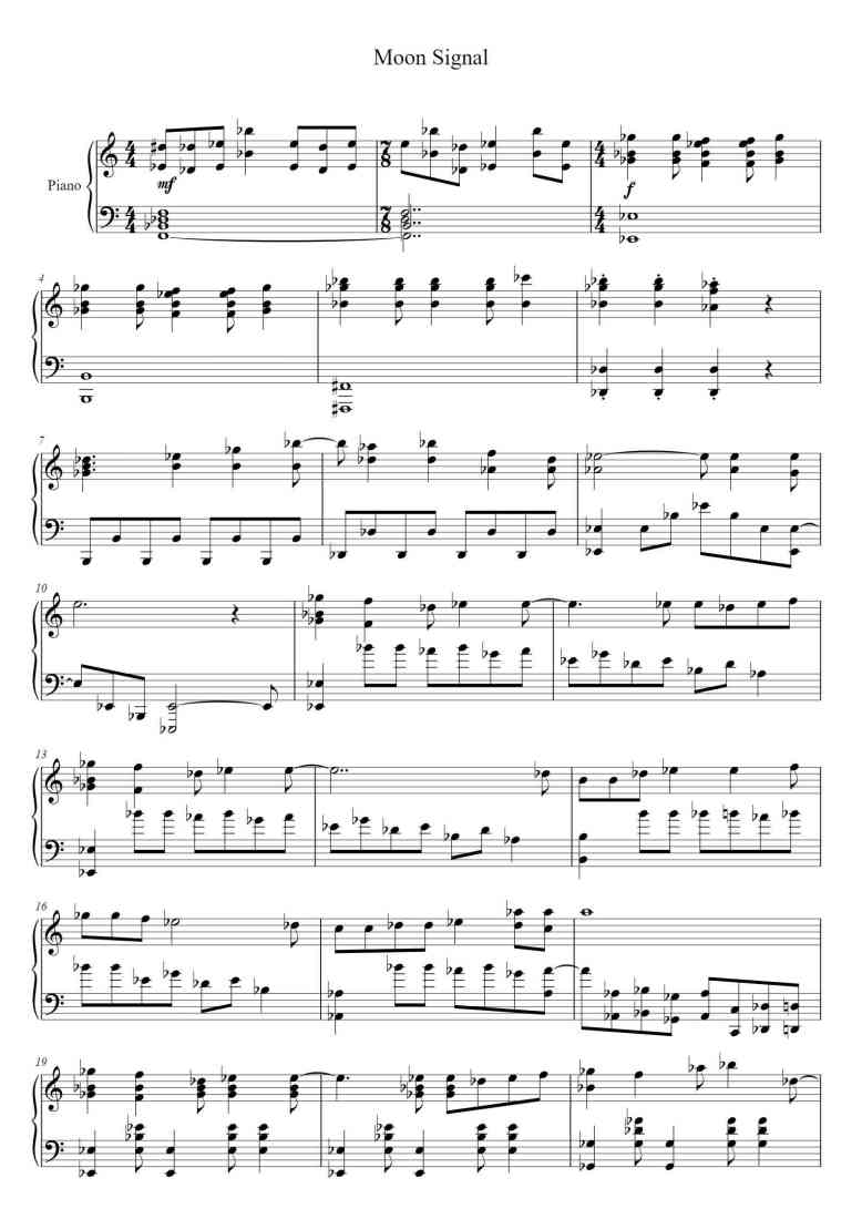 'Moon Signal' - Piano Sheet Music By J.C.Staff | TOPiano