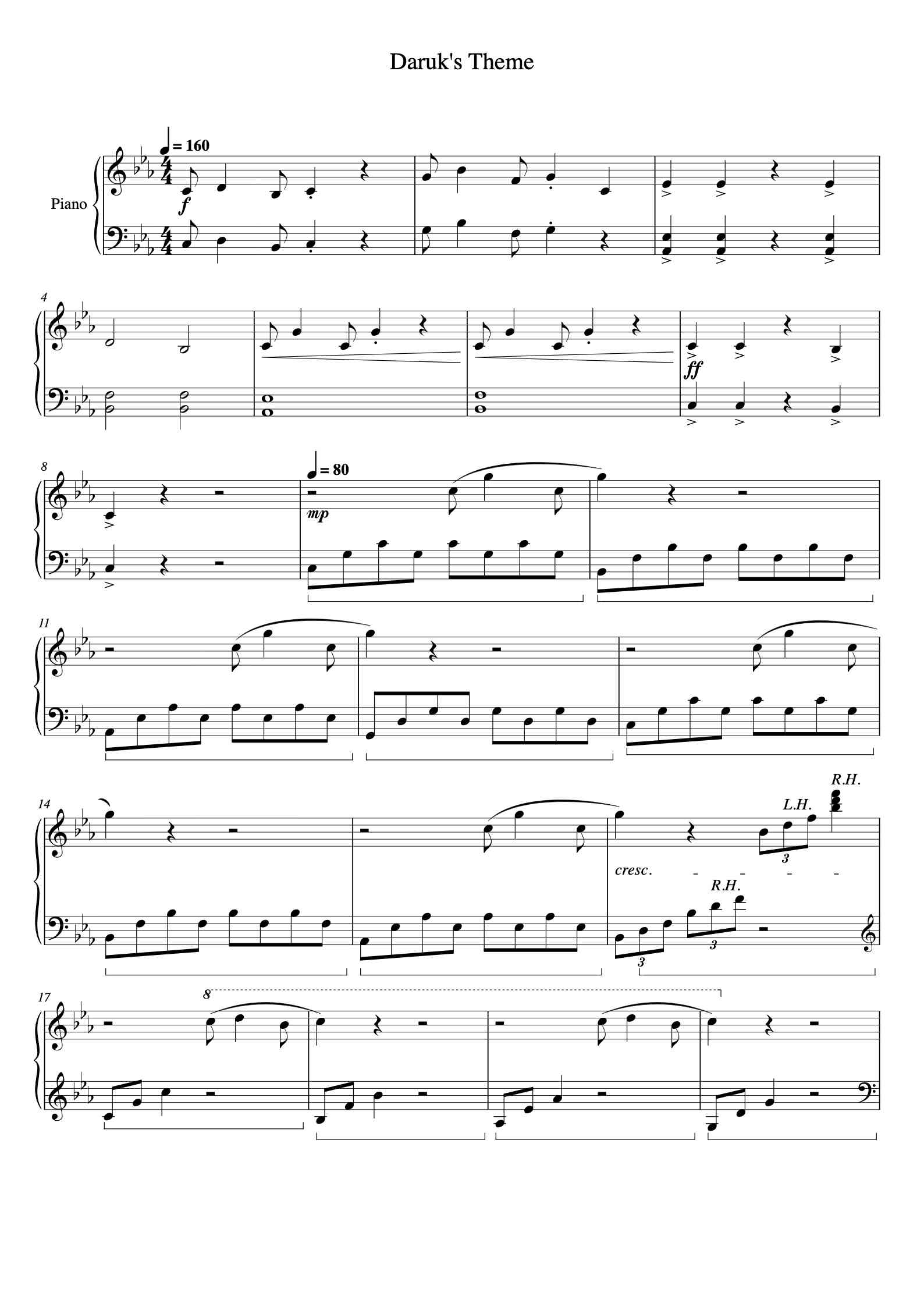 'Daruk's Theme' - Piano Sheet Music By xxx | TOPiano