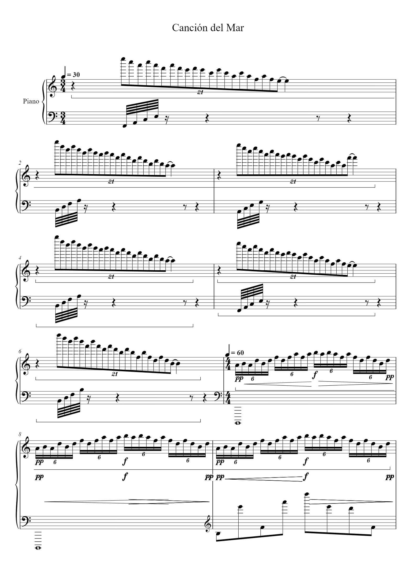 'Canción del Mar (Song of the Sea)' - Piano Sheet Music By xxx | TOPiano