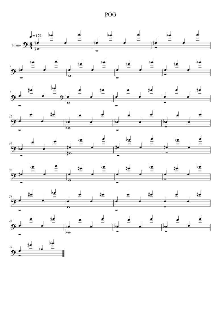 'POG' - Piano Sheet Music By xxx | TOPiano
