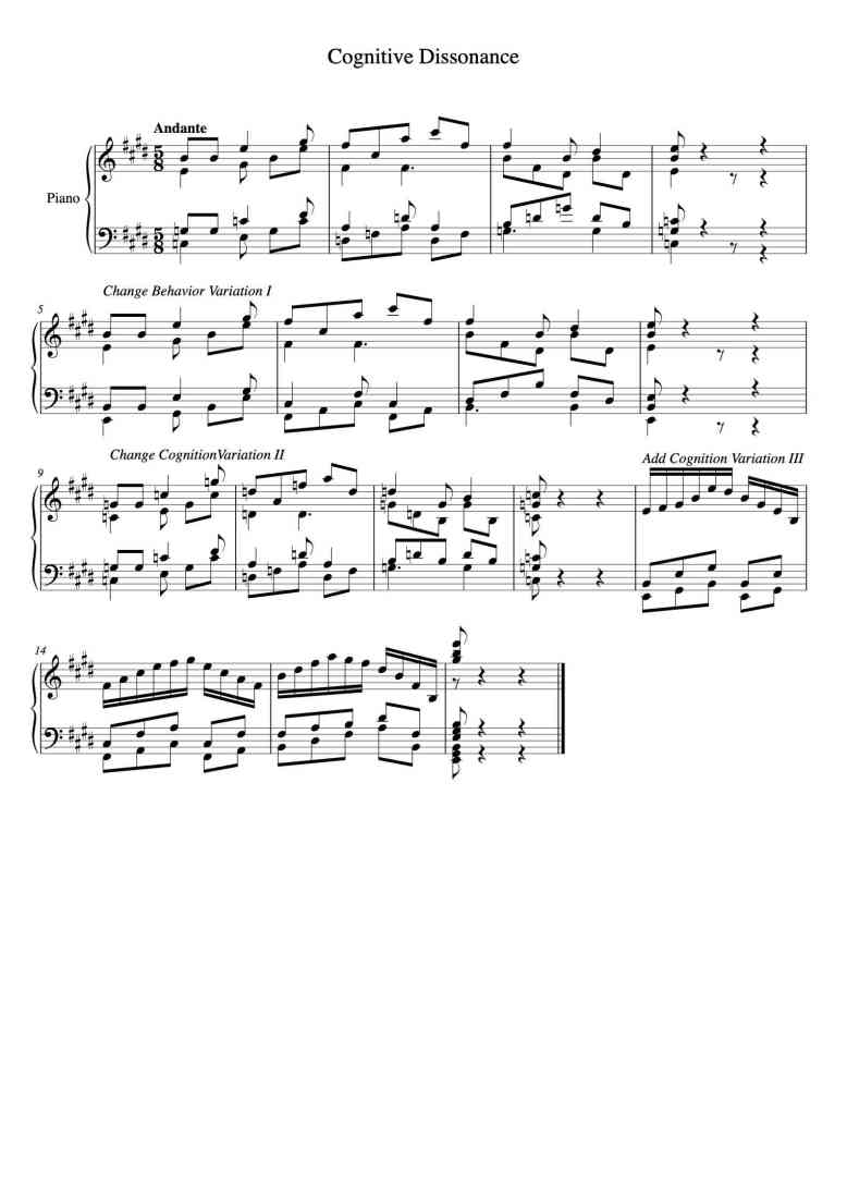 'Cognitive Dissonance' - Piano Sheet Music By Cori Matney | TOPiano