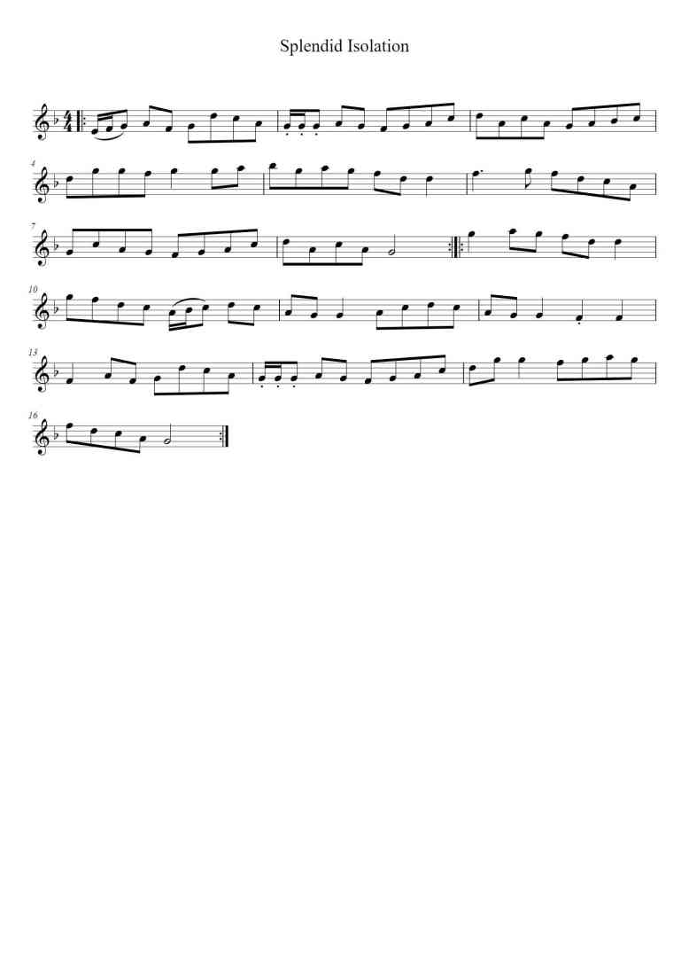 'Splendid Isolation' - Piano Sheet Music By xxx | TOPiano