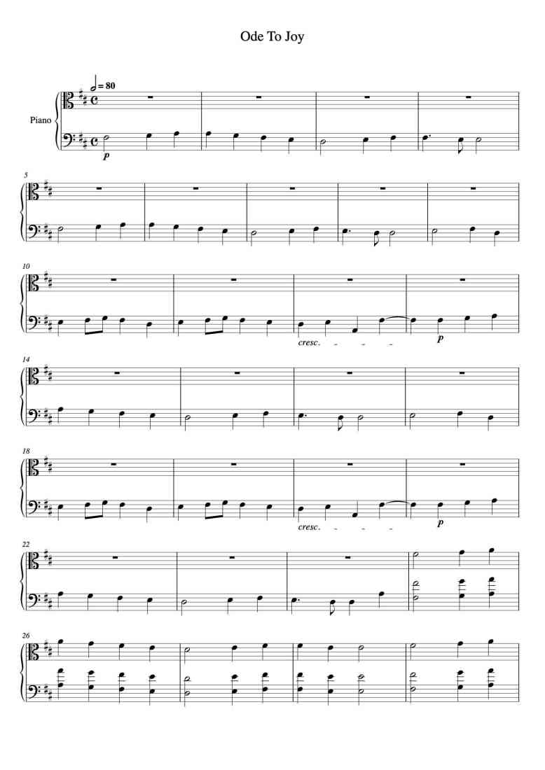 'Symphony No. 9 in D Minor, Op. 125: IV. Ode to Joy' - Piano Sheet Music By Beethoven | TOPiano