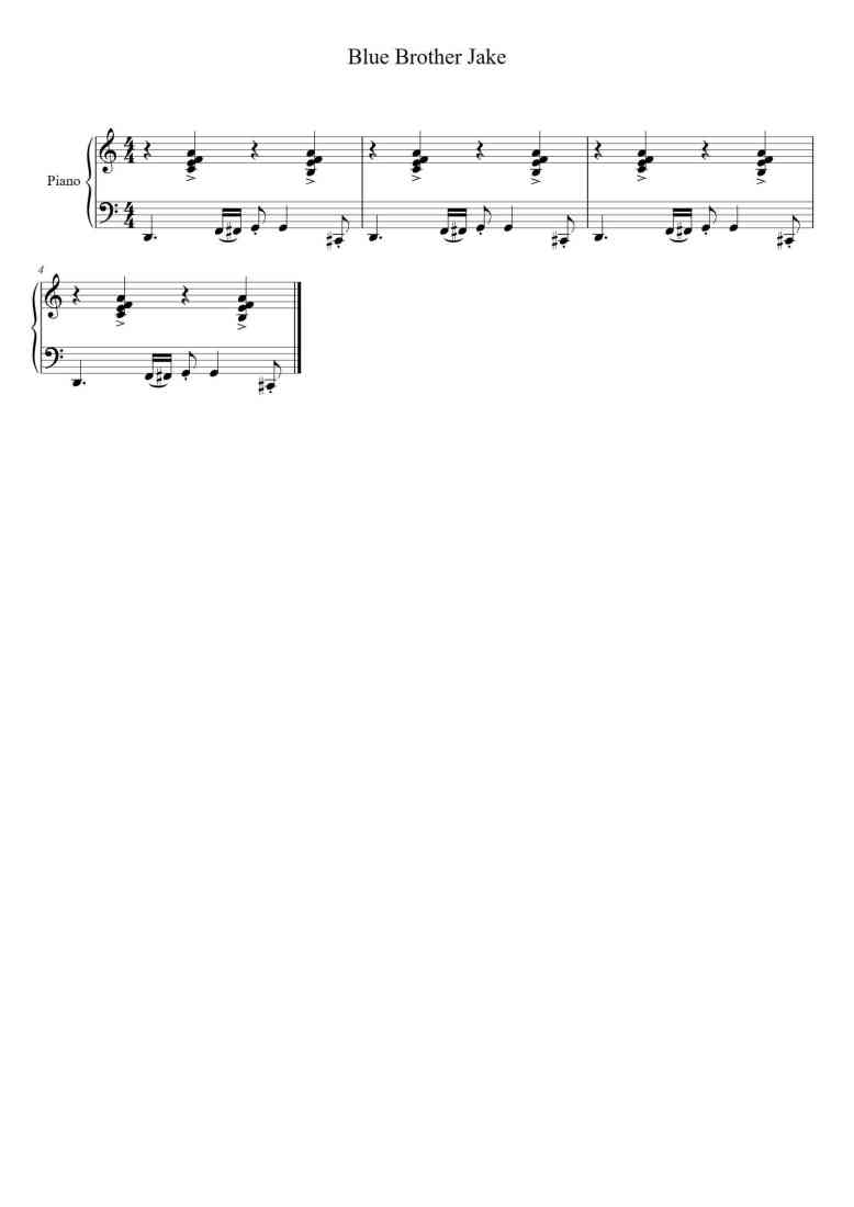 'Blue Brother Jake' - Piano Sheet Music By Trixie Field | TOPiano
