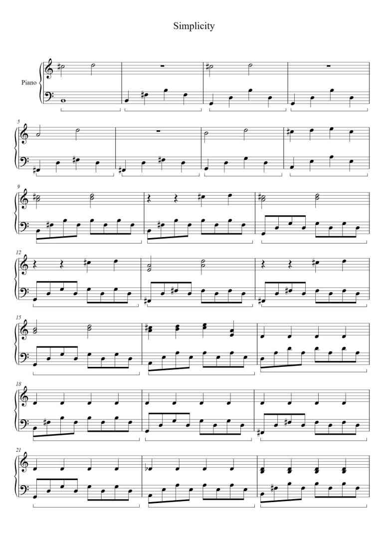 'Simplicity' - Piano Sheet Music By Laurensius Jeffrey | TOPiano
