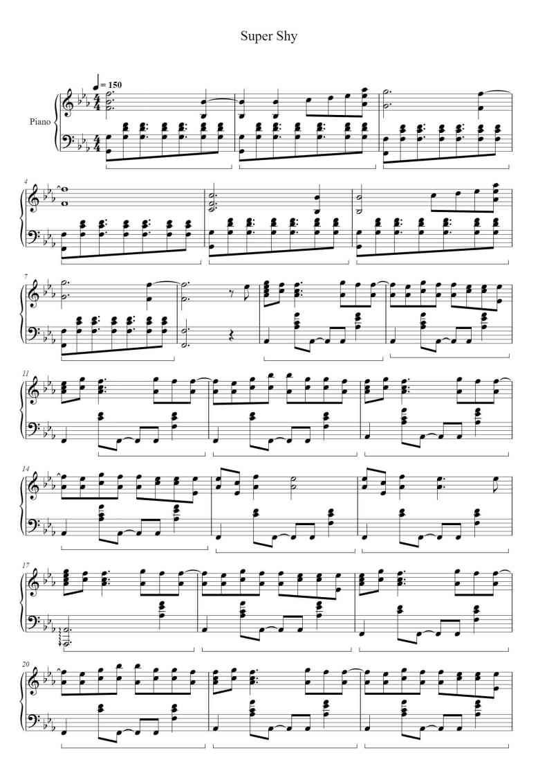 'Super Shy' - Piano Sheet Music By NewJeans | TOPiano