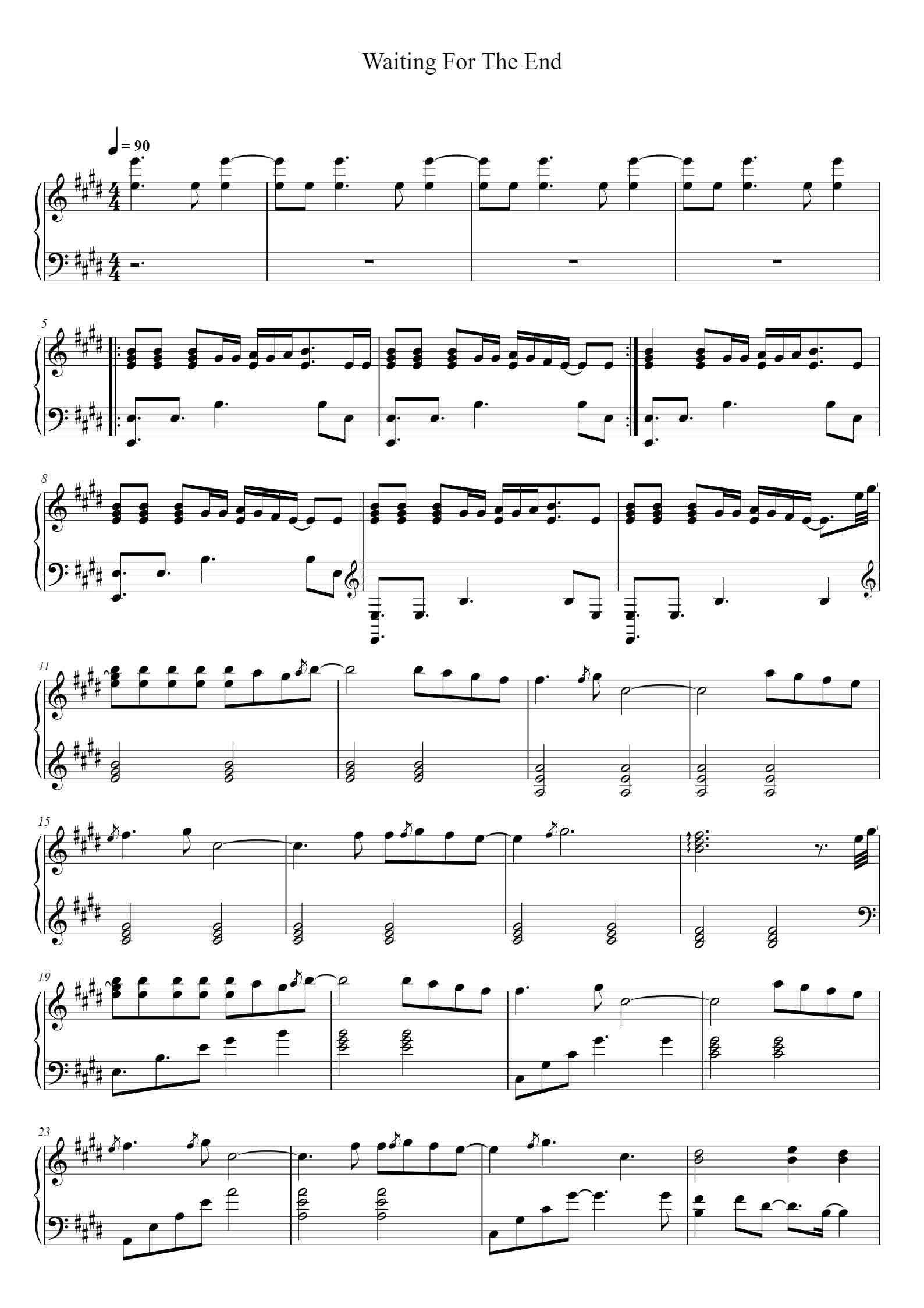 'Waiting For The End' - Piano Sheet Music By Linkin Park | TOPiano