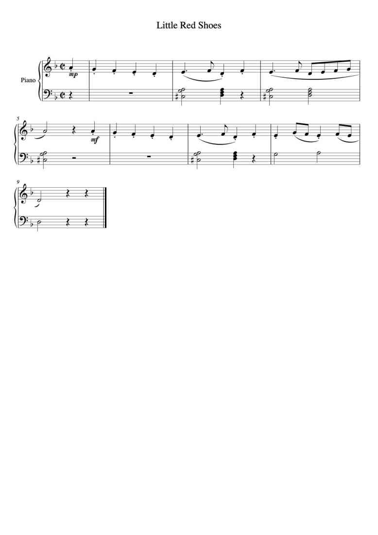 'Little Red Shoes' - Piano Sheet Music By A. Diabelli | TOPiano