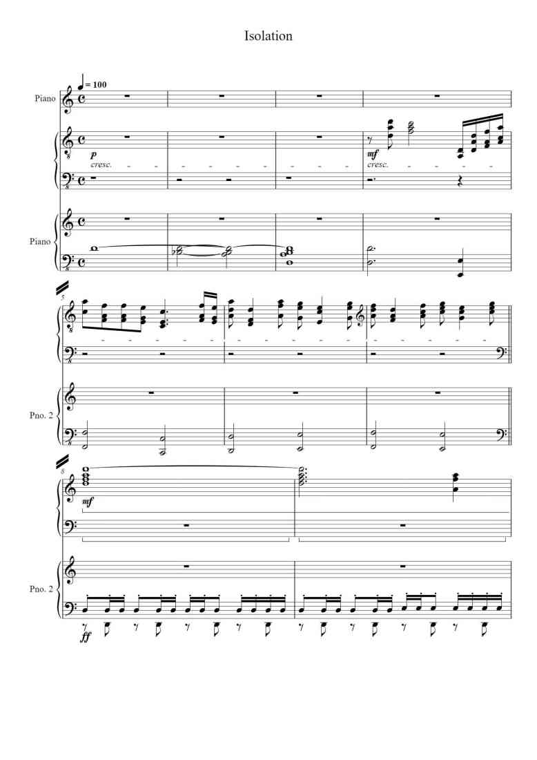 'Isolation' - Piano Sheet Music By Huhan | TOPiano