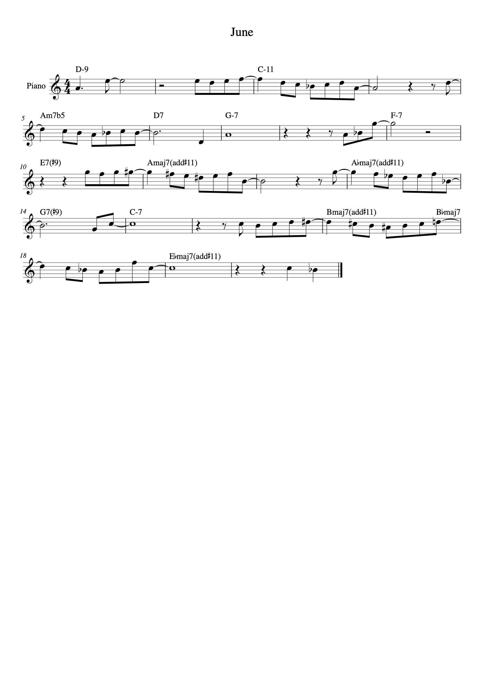 'June' - Piano Sheet Music By Maudrold | TOPiano