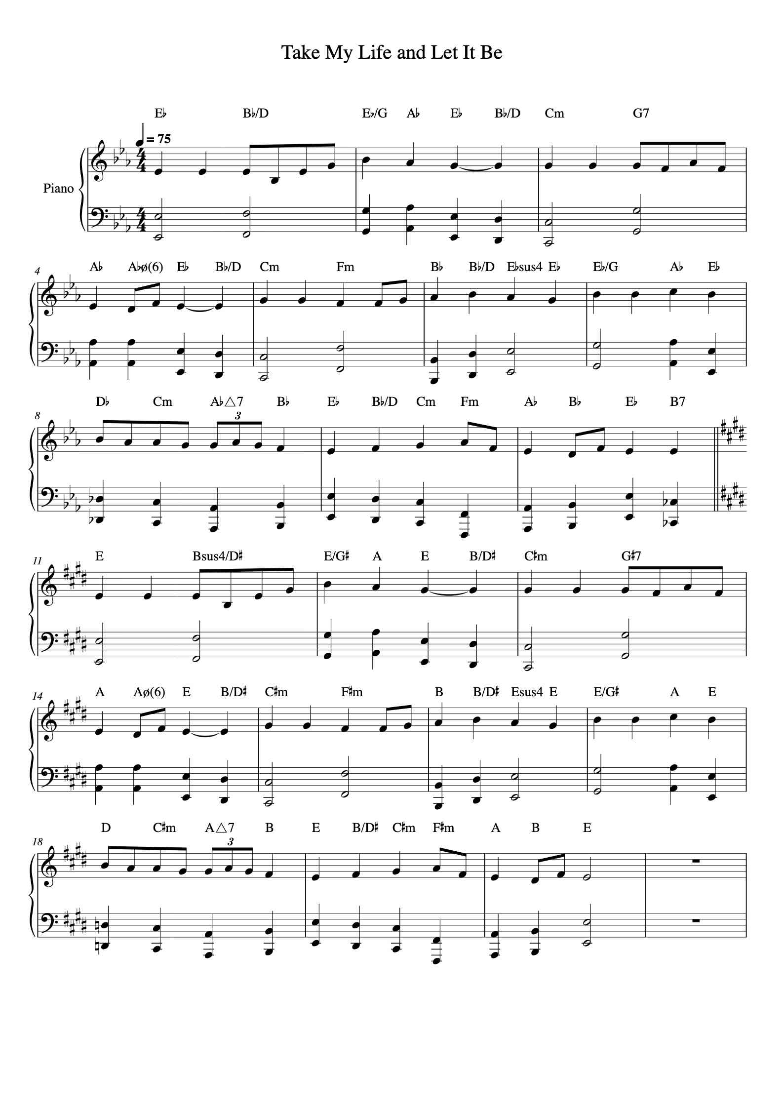 'Take My Life and Let It Be' - Piano Sheet Music By xxx | TOPiano