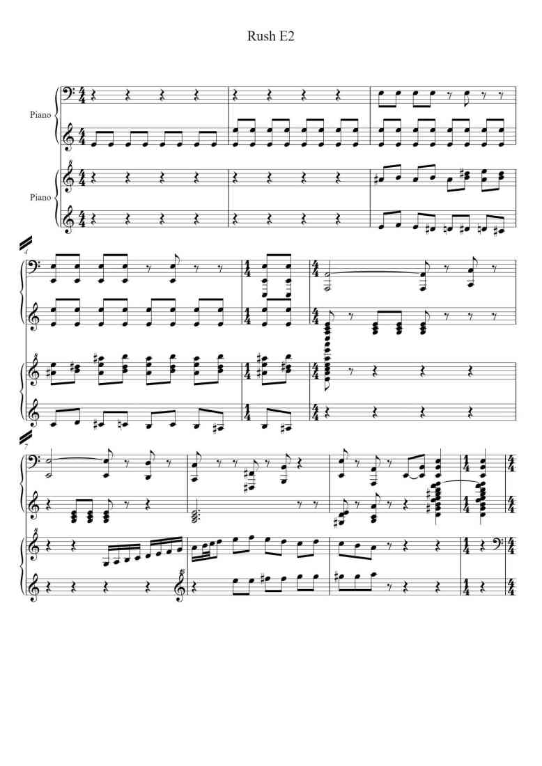 'Rush E' - Piano Sheet Music By Sheet Music Boss | TOPiano
