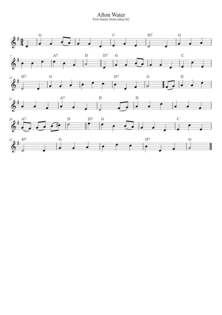 'Afton Water' - Piano Sheet Music By James Aird 1797 | TOPiano