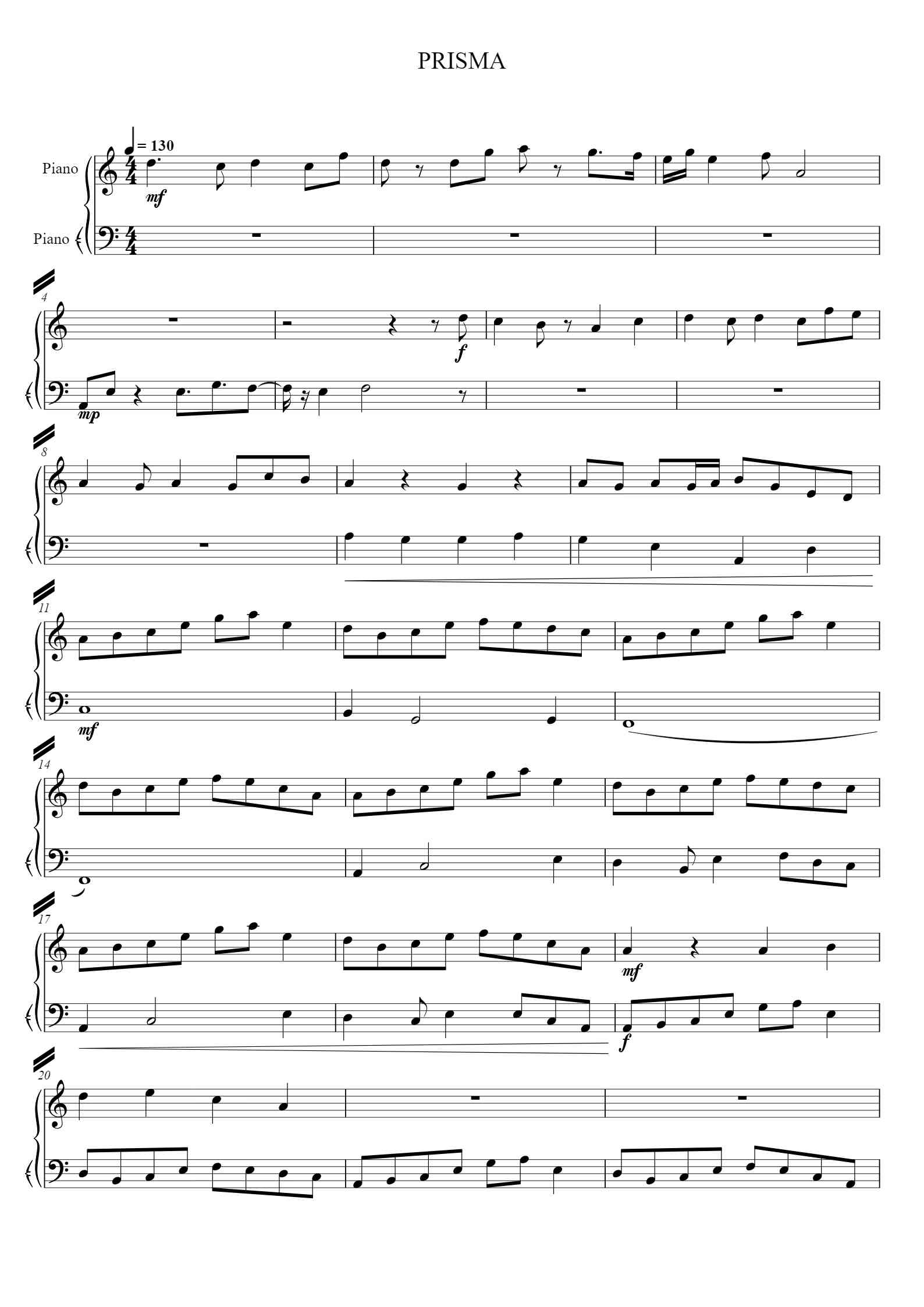 'PRISMA' - Piano Sheet Music By Aidan Fimbres | TOPiano