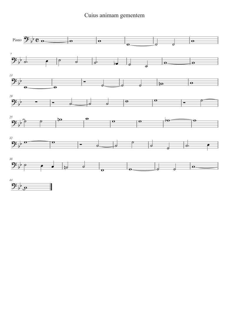 'Cuius animam gementem' - Piano Sheet Music By Diego Verdugo | TOPiano