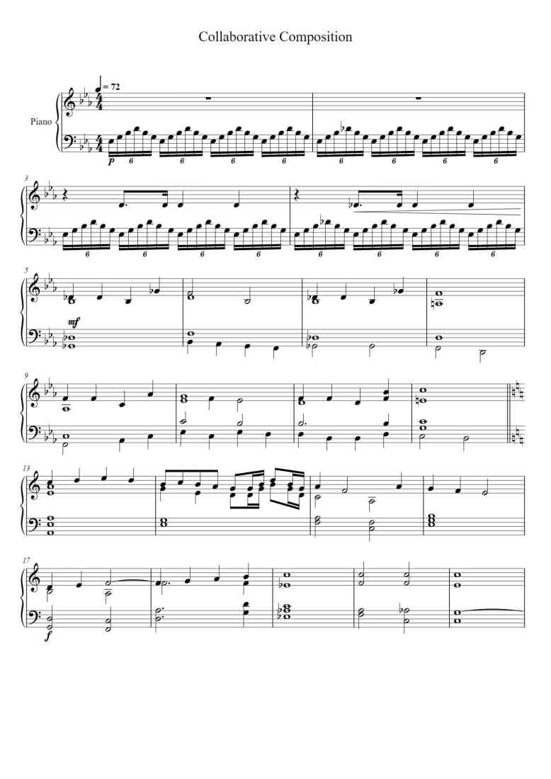 'Collaborative Composition' - Piano Sheet Music By /u/troggacom | TOPiano