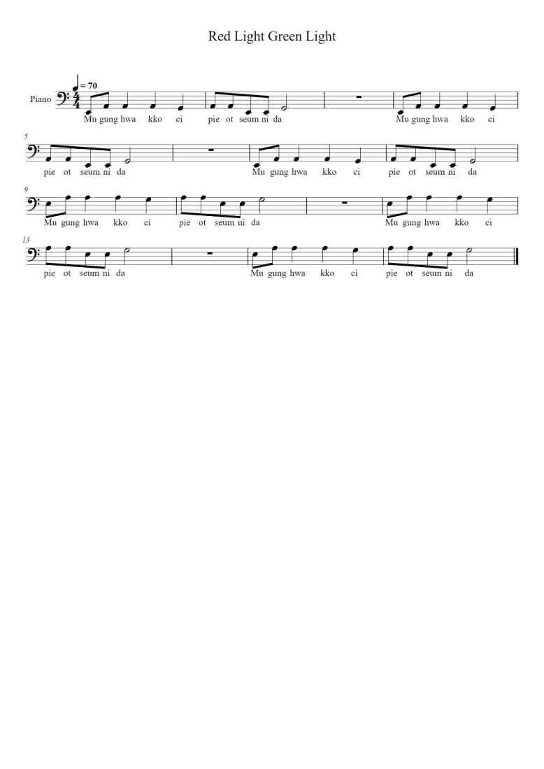 Red Light Green Light - Squid Game OST钢琴谱 - Squid Game OST - free piano sheet music - PiaNoproblem