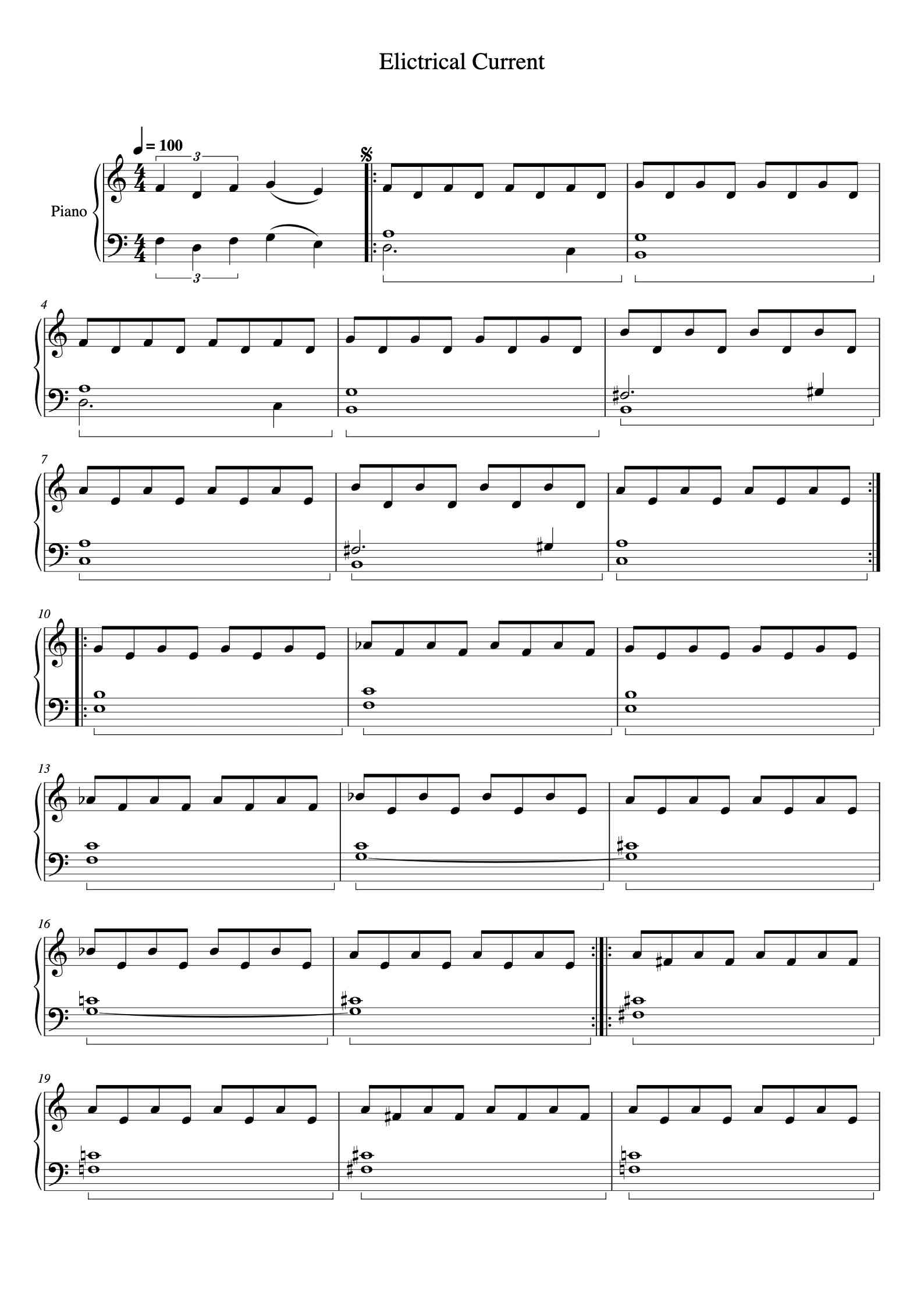 'Elictrical Current' - Piano Sheet Music By S. M. Kudlo | TOPiano