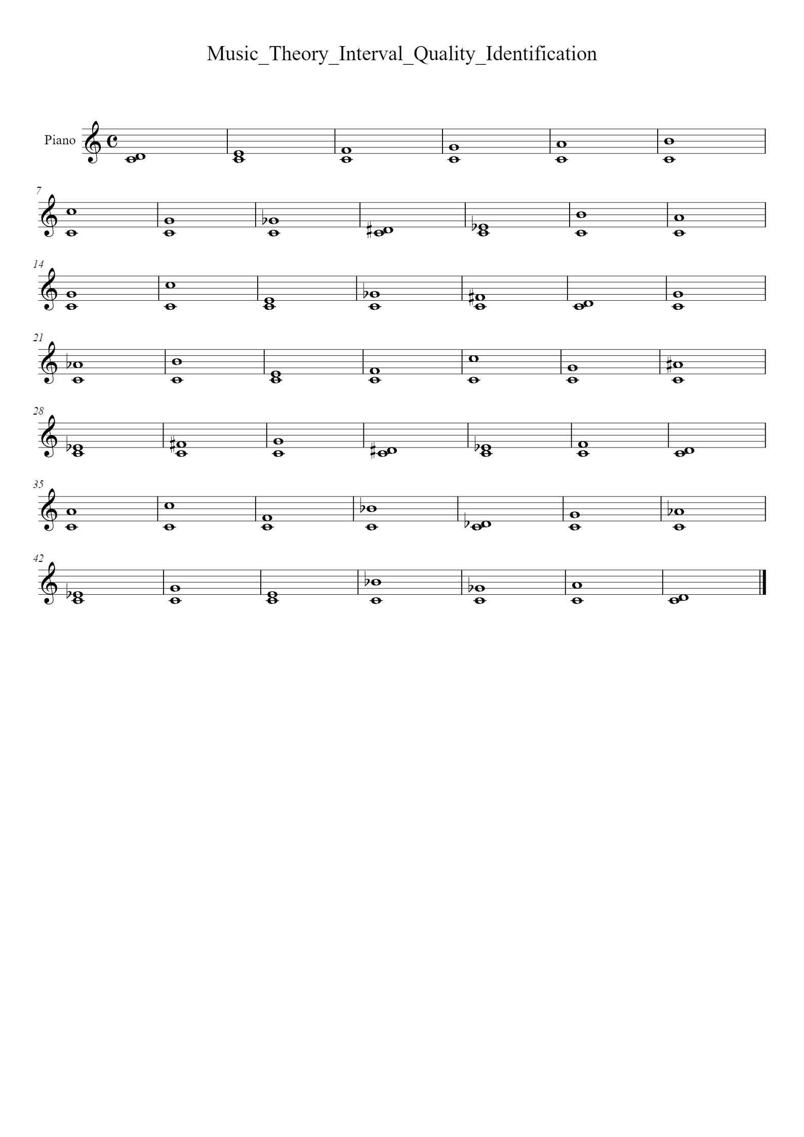 'Music_Theory_Interval_Quality_Identification' - Piano Sheet Music By ...