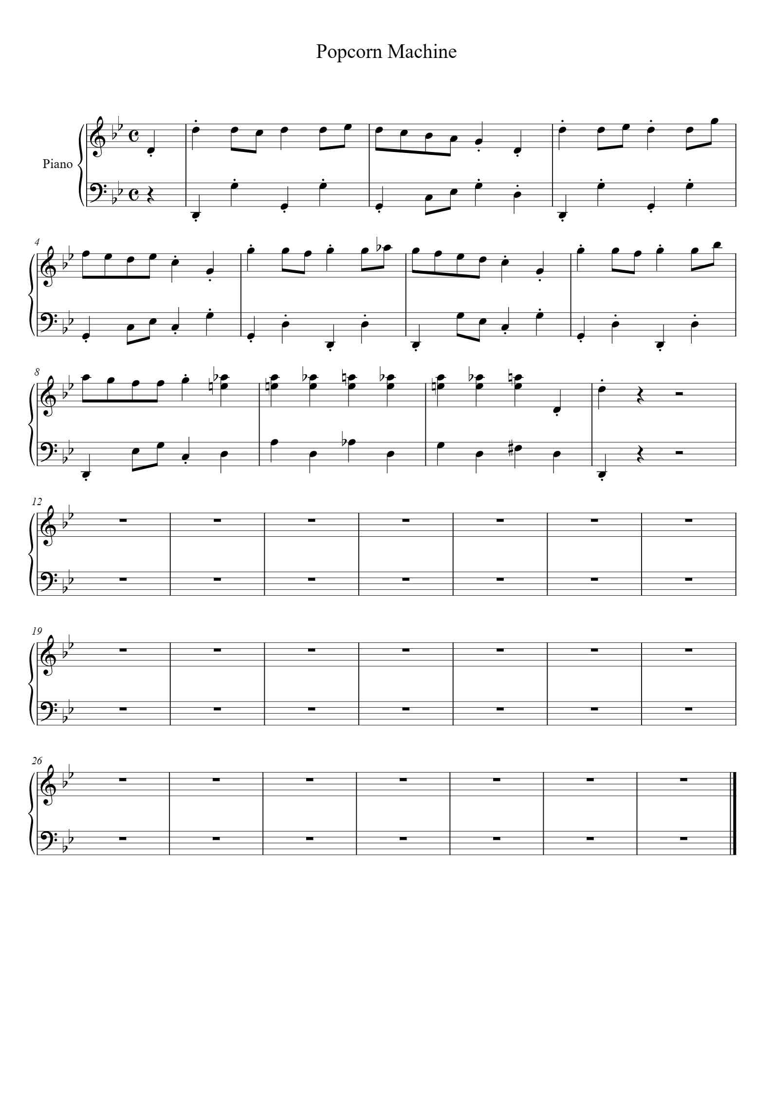 'Popcorn Machine' - Piano Sheet Music By Kathryn R. Hems | TOPiano
