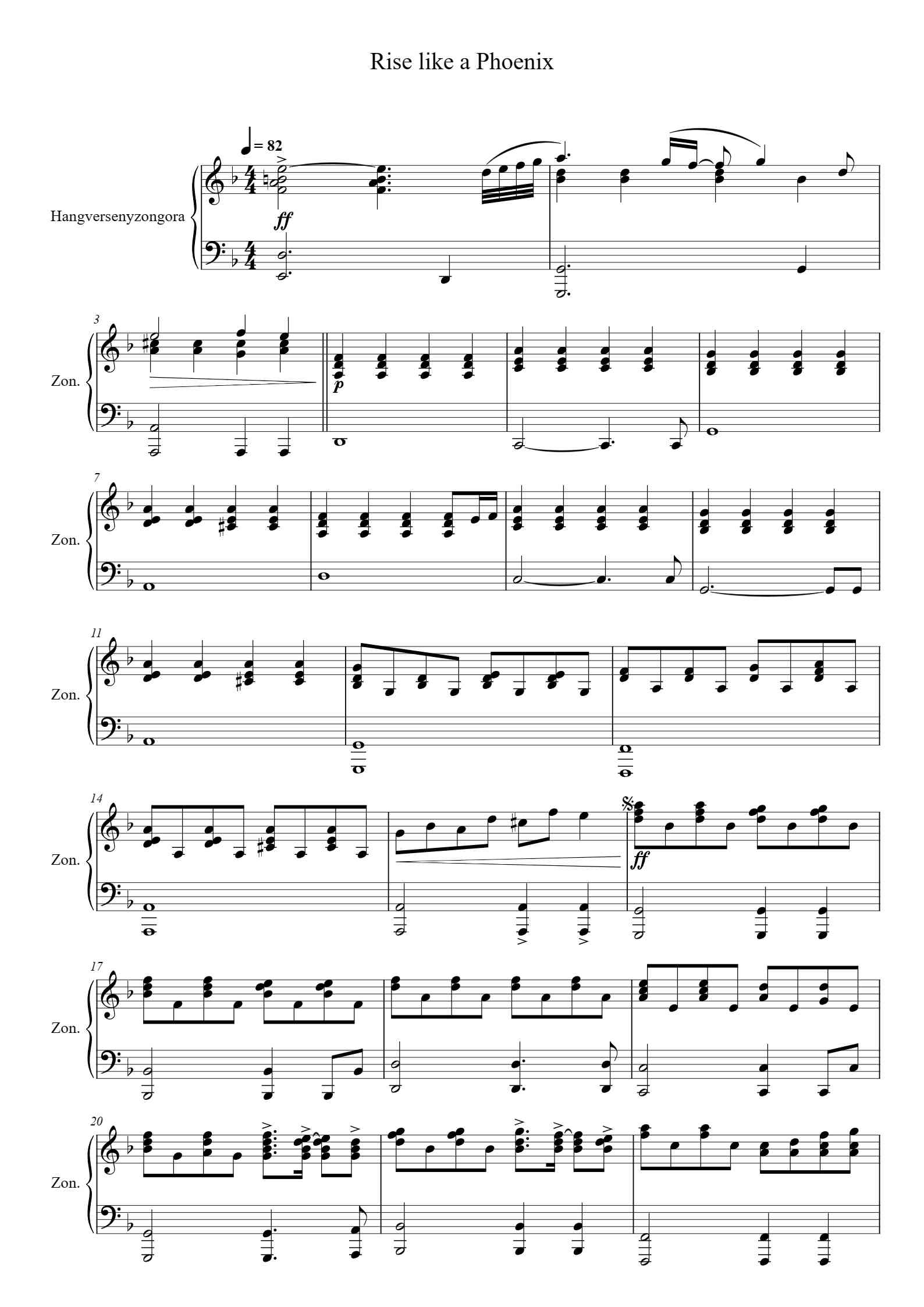 'Rise like a Phoenix' - Piano Sheet Music By Conchia Wurst | TOPiano