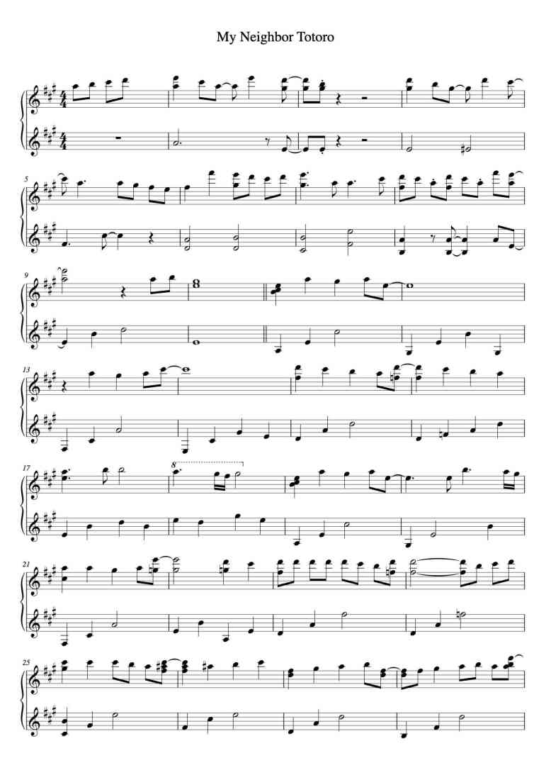 'My Neighbor Totoro' - Piano Sheet Music By Arranged by WuSirSir | TOPiano