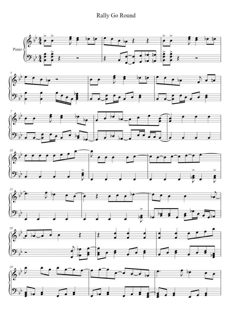 'Rally Go Round' - Piano Sheet Music By xxx | TOPiano