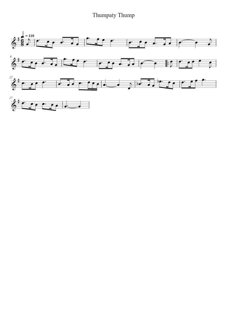 'Thumpaty Thump' - Piano Sheet Music By xxx | TOPiano