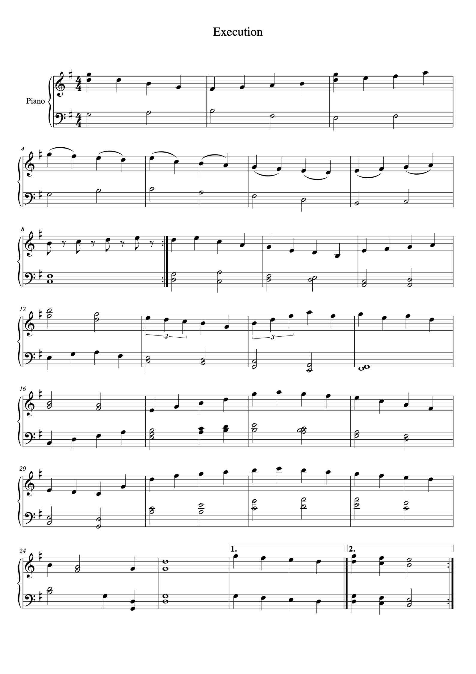 'Execution' - Piano Sheet Music By Lowas Quest | TOPiano