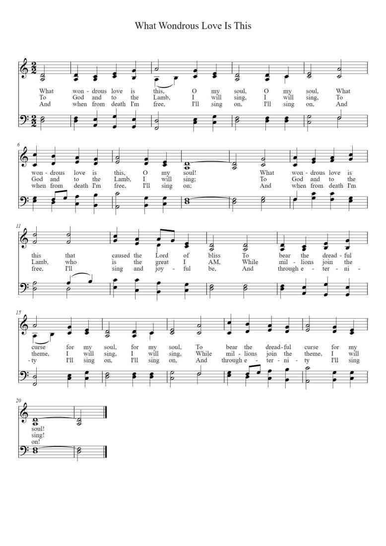 What Wondrous Love Is This钢琴谱 - WONDROUS LOVE 12.9.12.9. The Southern ...