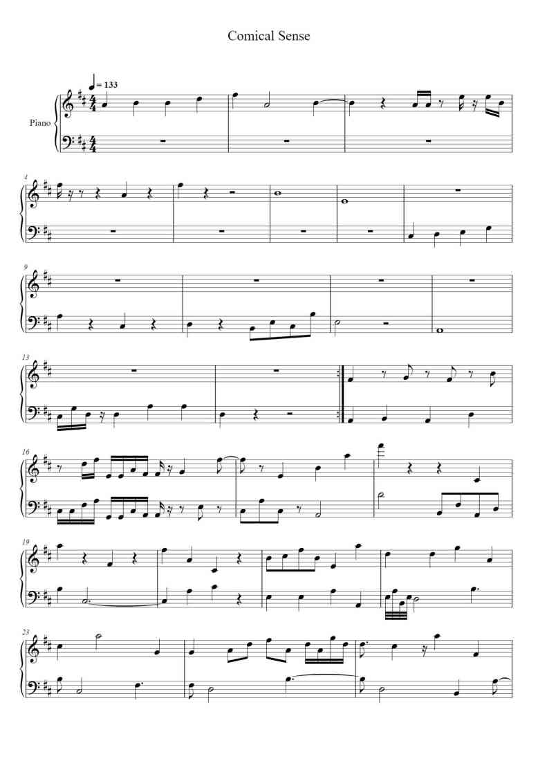 'Comical Sense' - Piano Sheet Music By M&M | TOPiano